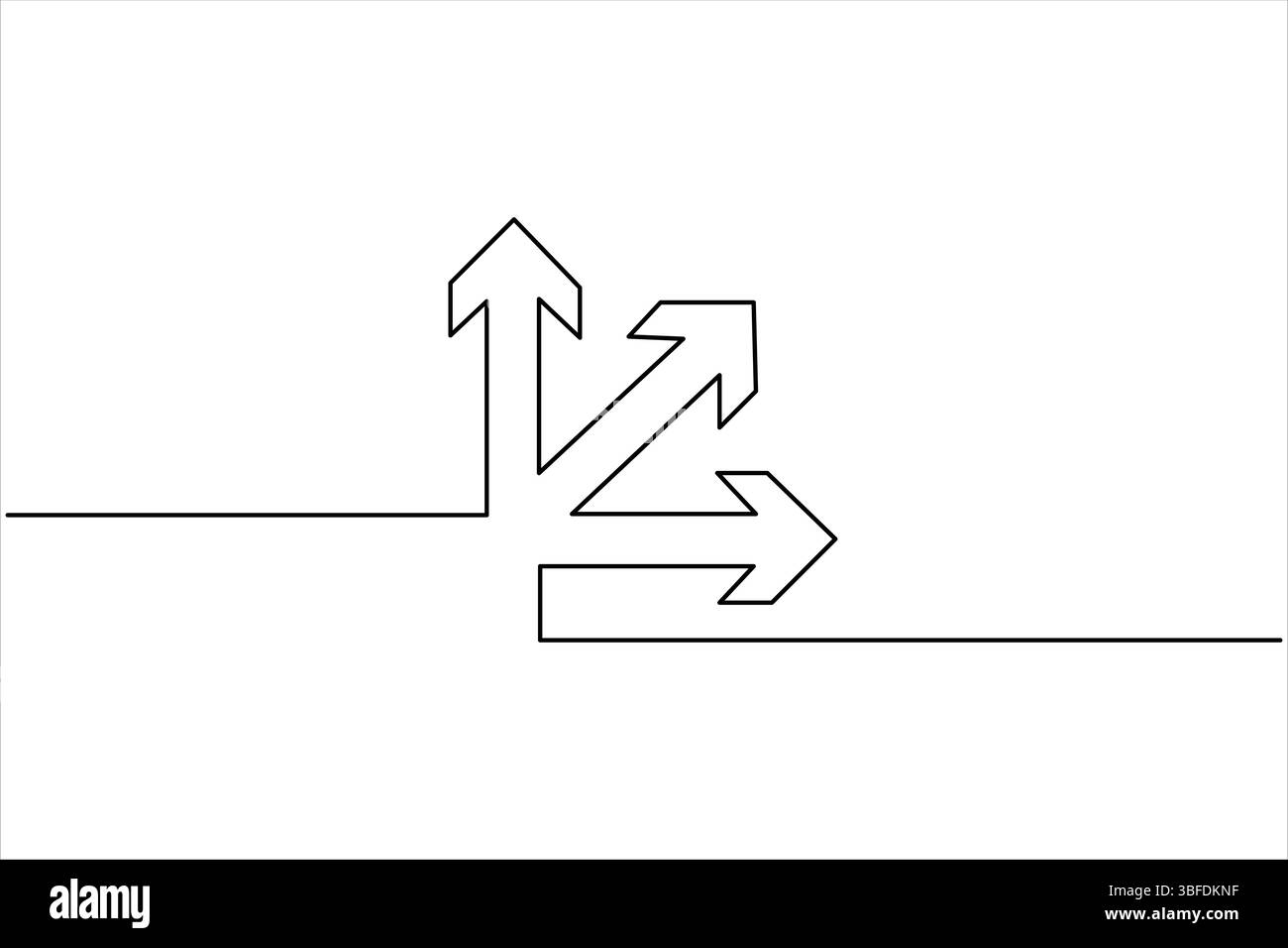 A one line drawing of arrow symbol continuous single line art arrow ...