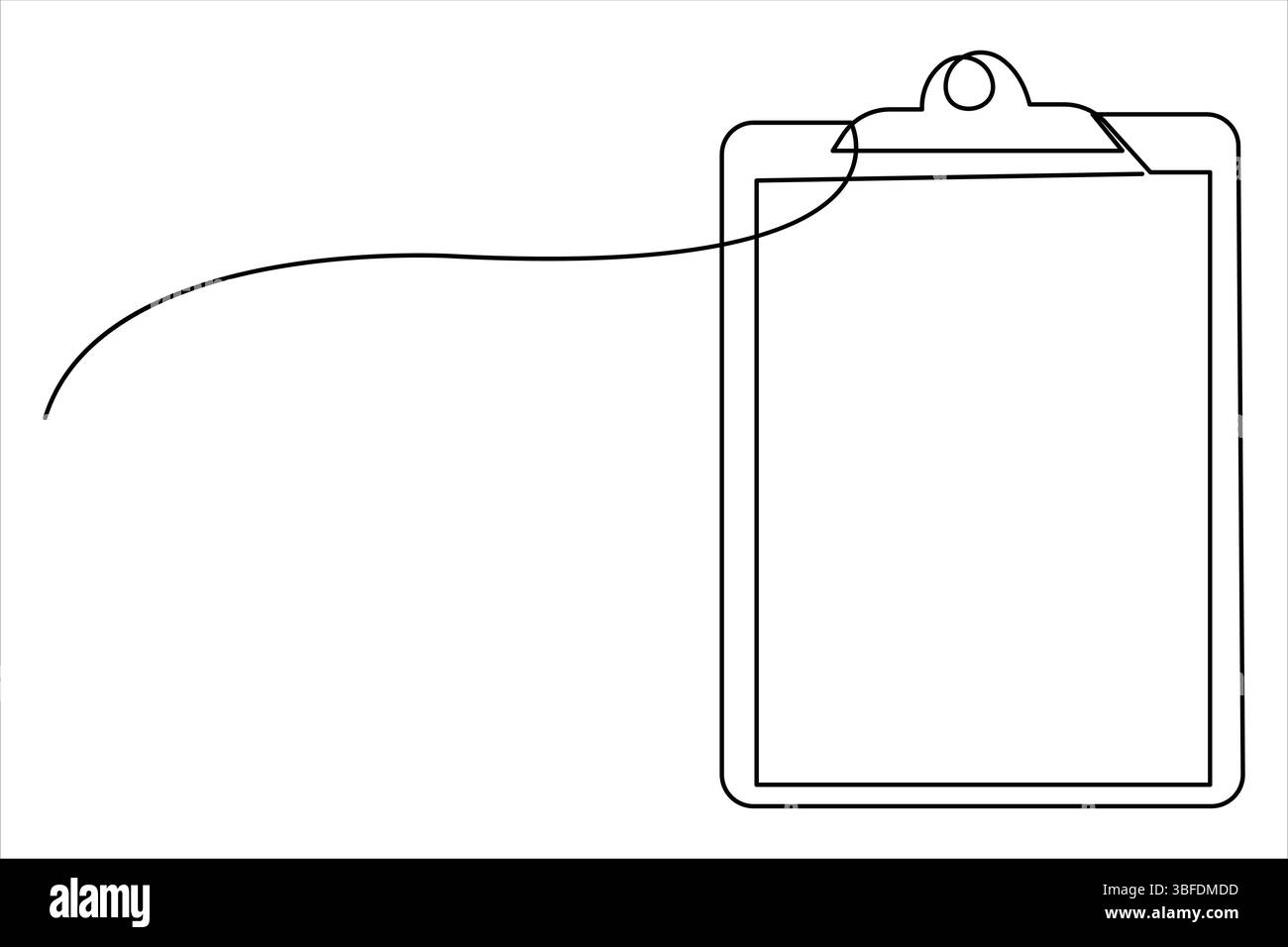 One continuous line art drawing of Clipboard with checklist design ...