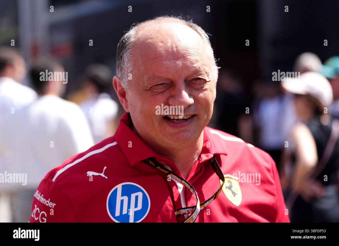 Ferrari team principle Frederic Vasseur in the paddock before the race ...