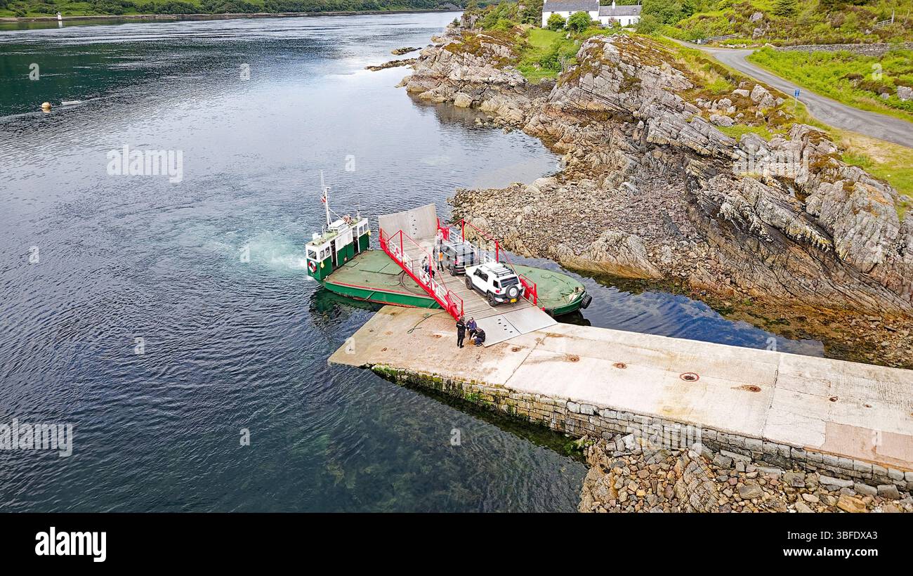 Glenelg Kyle Rhea Skye Ferry MV Glenachulish Scotland crew waiting at ...