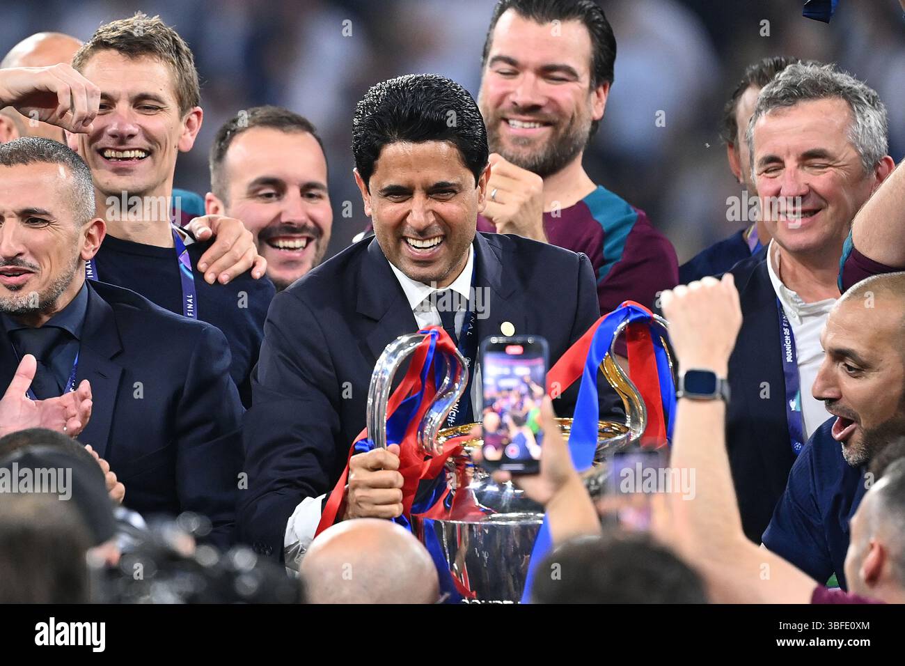 Nasser EL KHELAIFI (President PSG), with cup, trophy, award ceremony ...