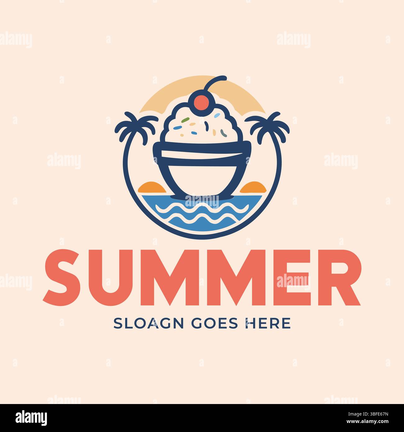 Summer Logo Vector Collection – Tropical Beach Badges, Sunset Emblems ...