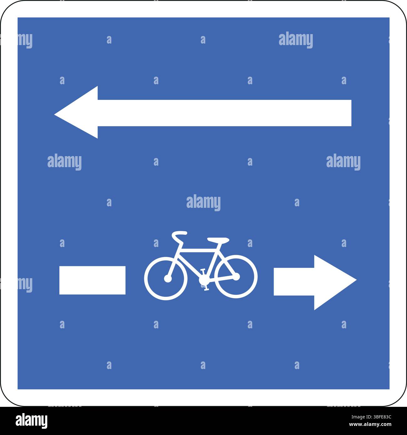 Road sign: one-way traffic lane reserved for bicycles Stock Vector ...