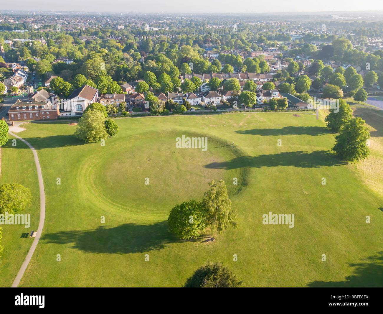 aerial view of carshalton park a 10 hectare public space close to the ...