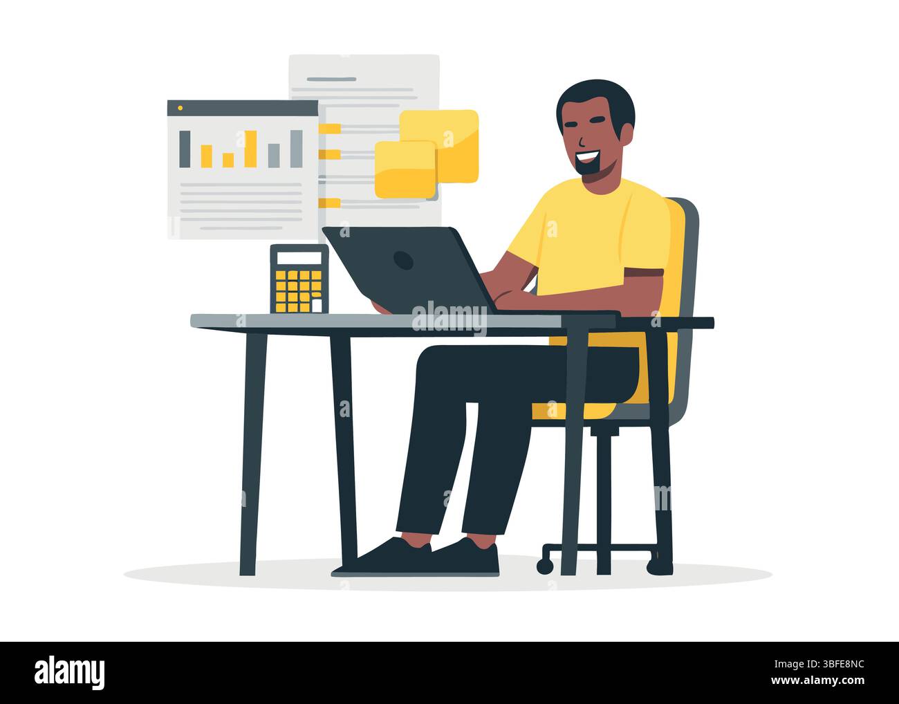 Working on business analytics Stock Vector Images - Alamy