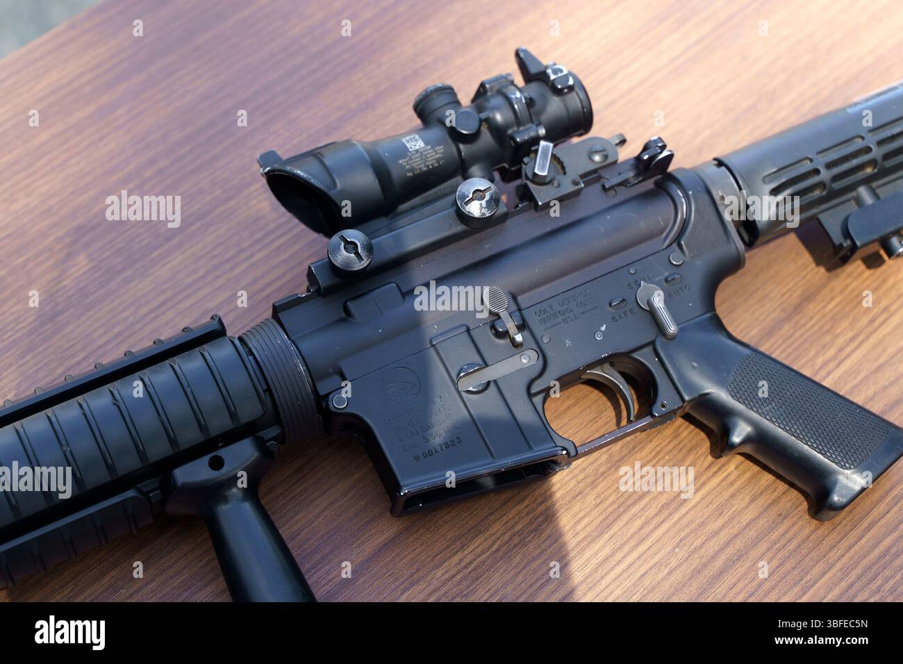 Dallas, USA - May 25, 2025: M4A1 Tactical Assault Rifle with Scope ...