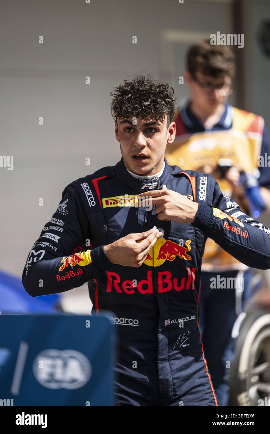 LINDBLAD Arvid (gbr), Campos Racing, Dallara F2 2024, portrait during ...