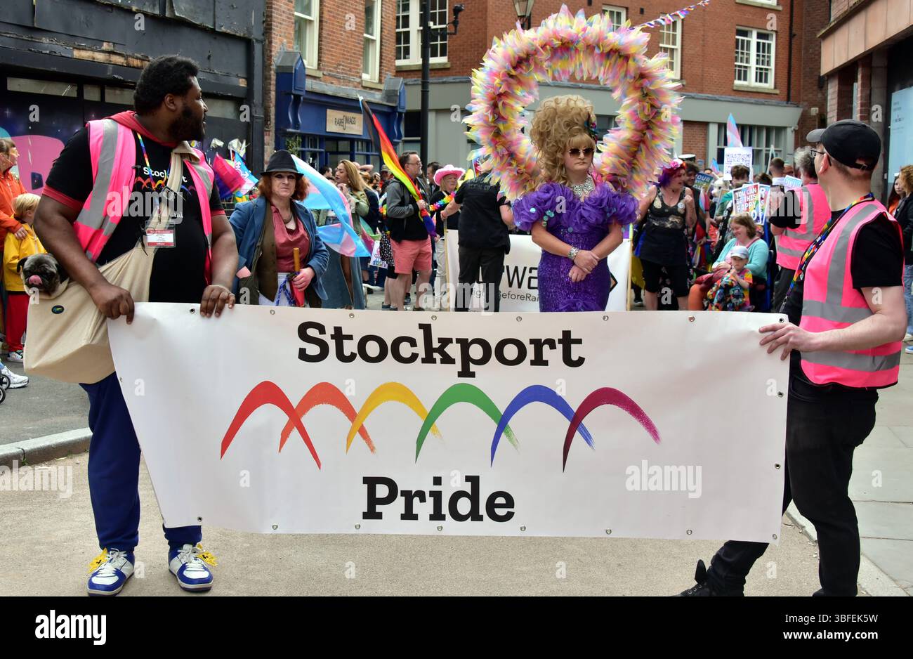 Stockport, UK, 1st June, 2025. Stockport Pride parade, celebrating ...