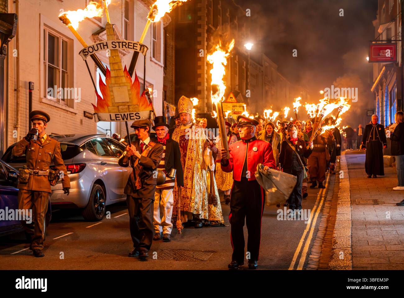Members Of The Seven Bonfire Societies Of Lewes Take Part In A ...