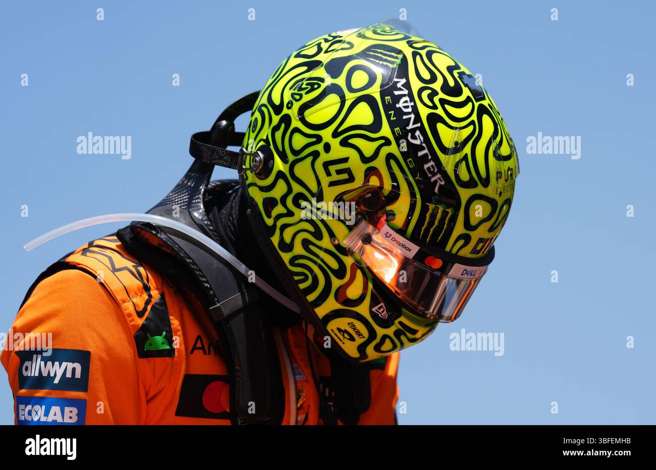 McLaren's Lando Norris on the grid before the race at the Circuit de ...