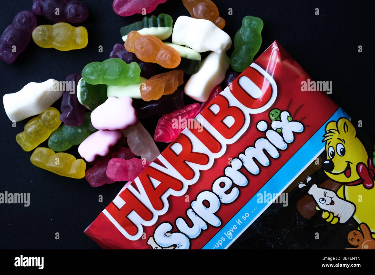 London UK, June 01 2025, Packet Of Haribo Creamy Smooth Texture ...