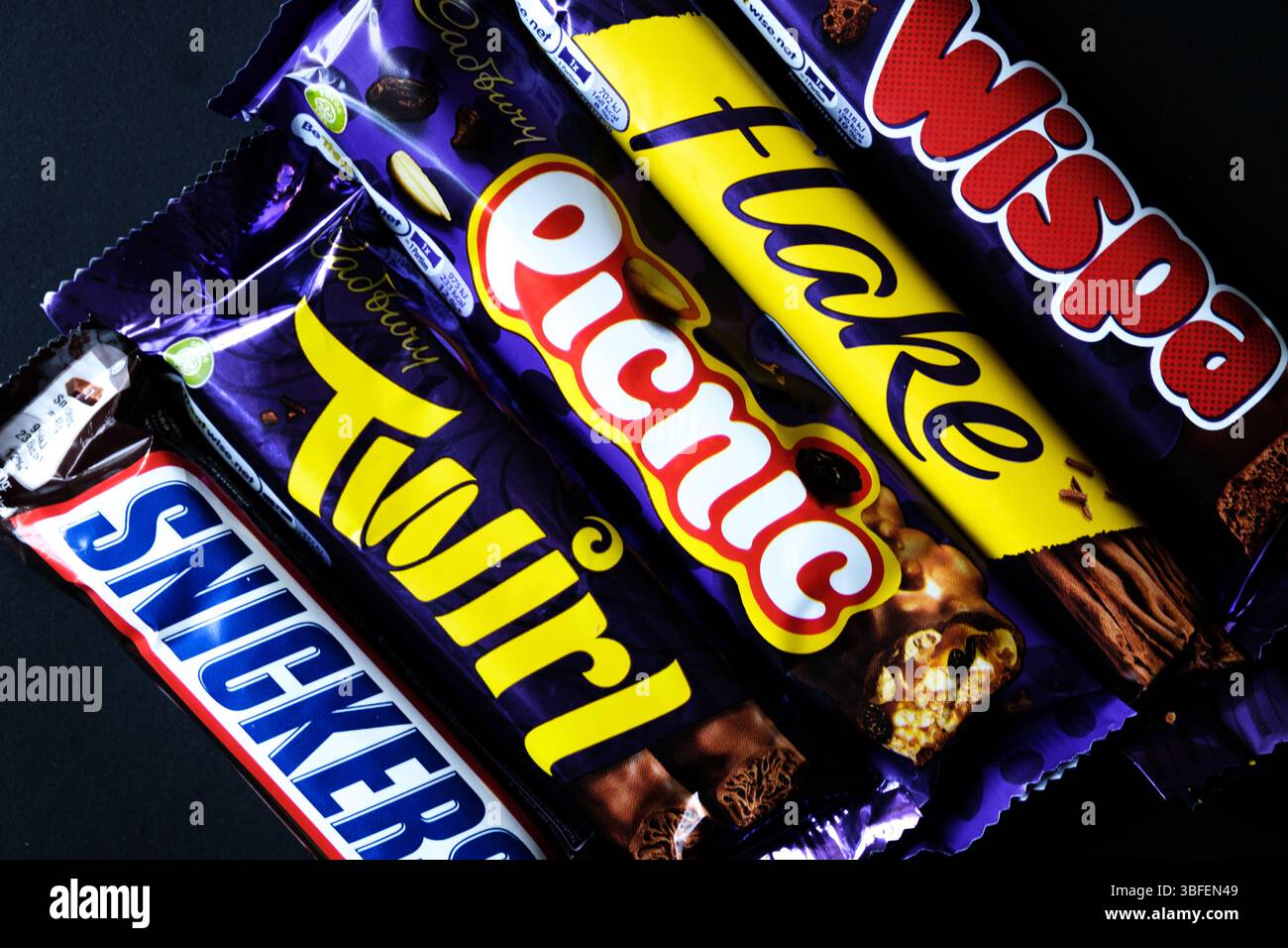 London UK, June 01 2025, Selection Of Favourite British Chocolate Bars ...