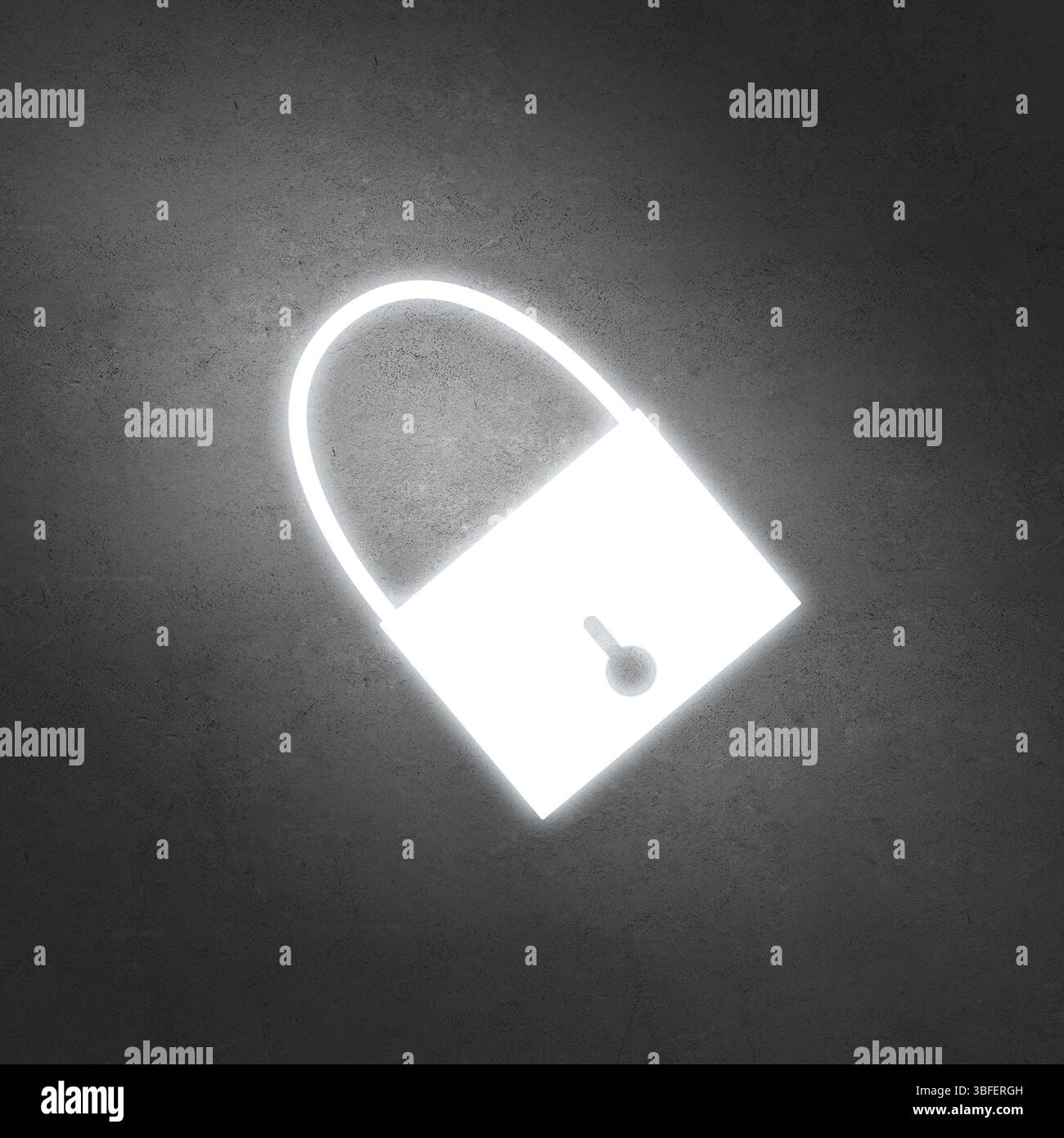 Safety concept with lock sign on concrete wall Stock Photo - Alamy