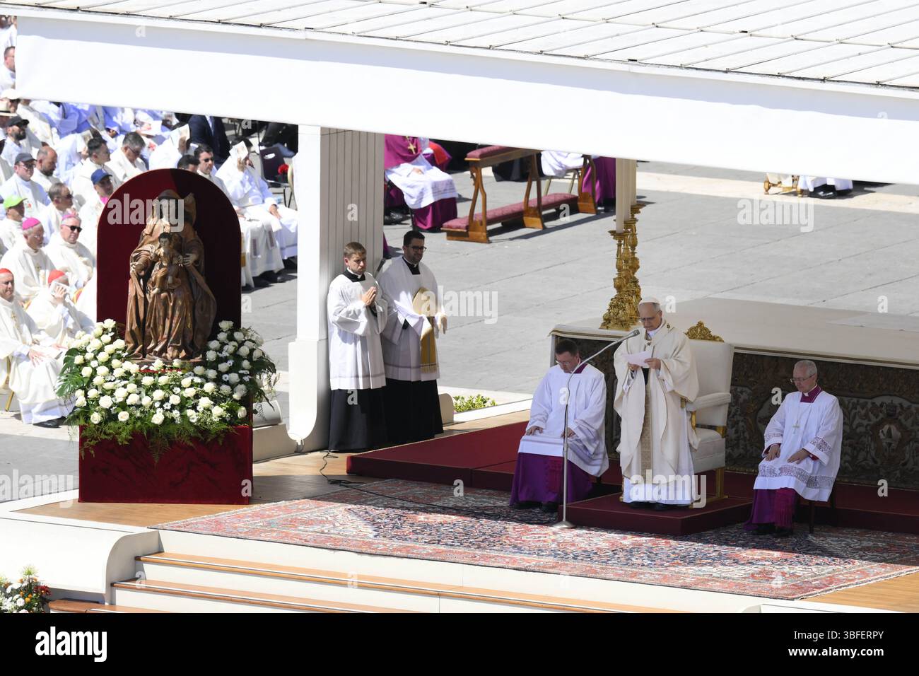 Vatican City, Vatican. 1st June 2025. Pope Leo XIV presided over the celebration of the ...