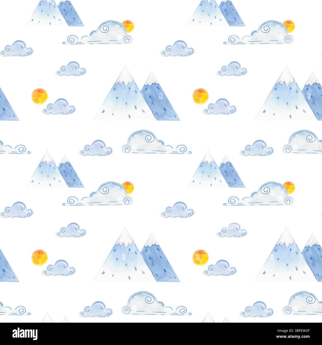 Seamless pattern. Set of watercolor Nepalese traditional items and ...