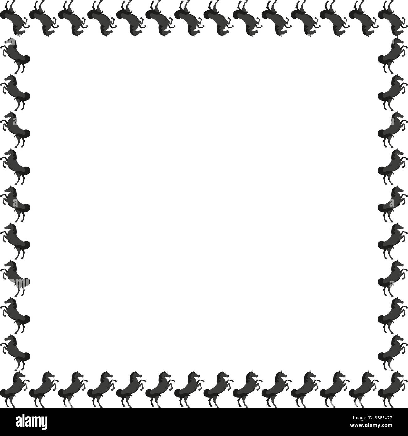 Running horses frame. Derby game template for your text. Hand drawn ...