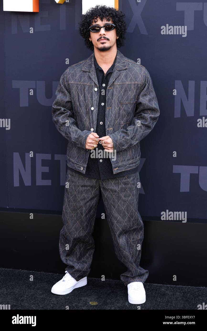 INGLEWOOD, LOS ANGELES, CALIFORNIA, USA - MAY 31: Hanumankind arrives at the Netflix Tudum 2025 ...