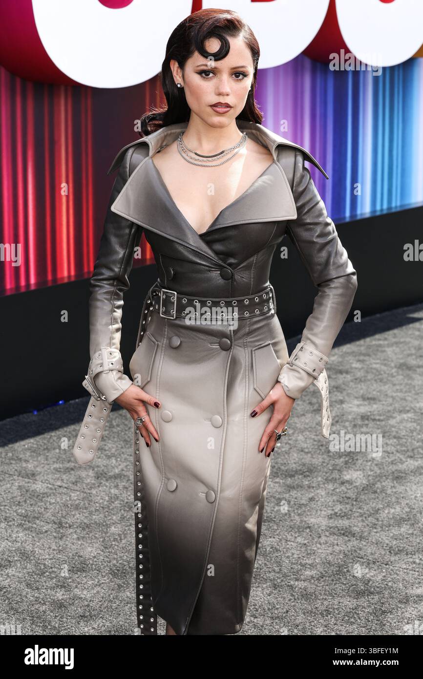 INGLEWOOD, LOS ANGELES, CALIFORNIA, USA - MAY 31: American actress Jenna Ortega wearing Markgong ...