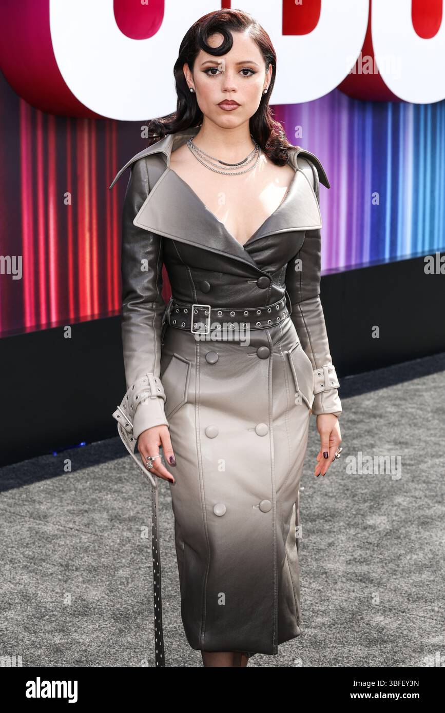 INGLEWOOD, LOS ANGELES, CALIFORNIA, USA - MAY 31: American actress Jenna Ortega wearing Markgong ...