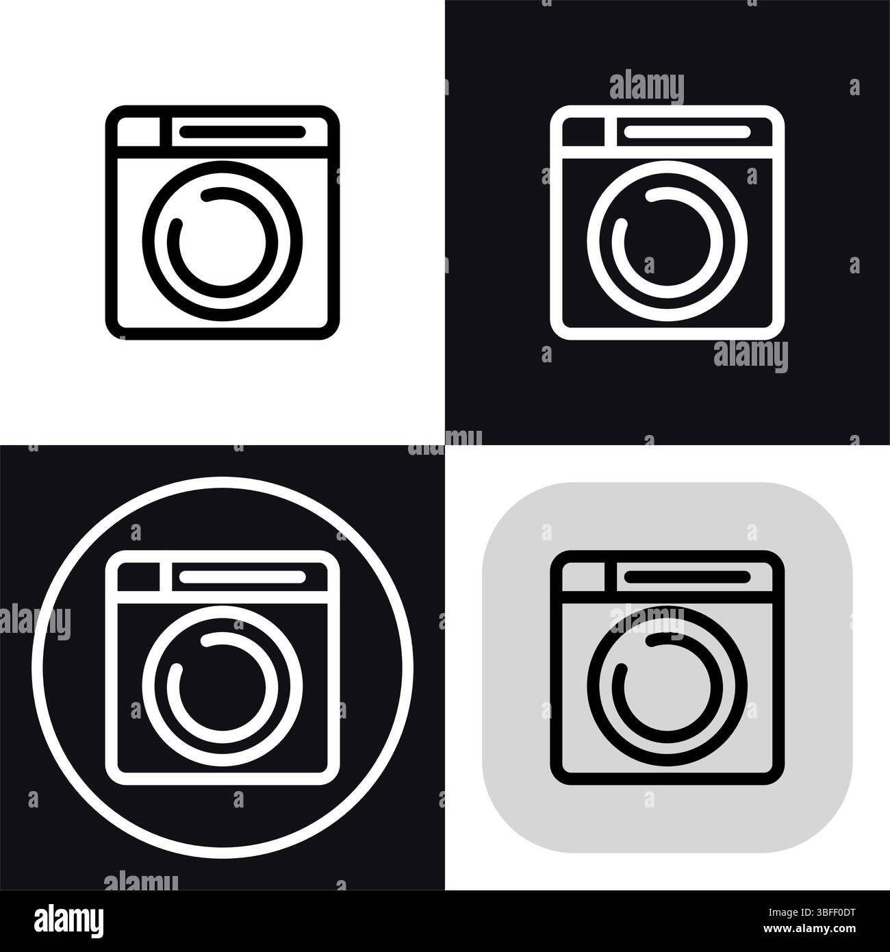 Bathroom washing machine - clean and modern bathroom icon Stock Vector ...