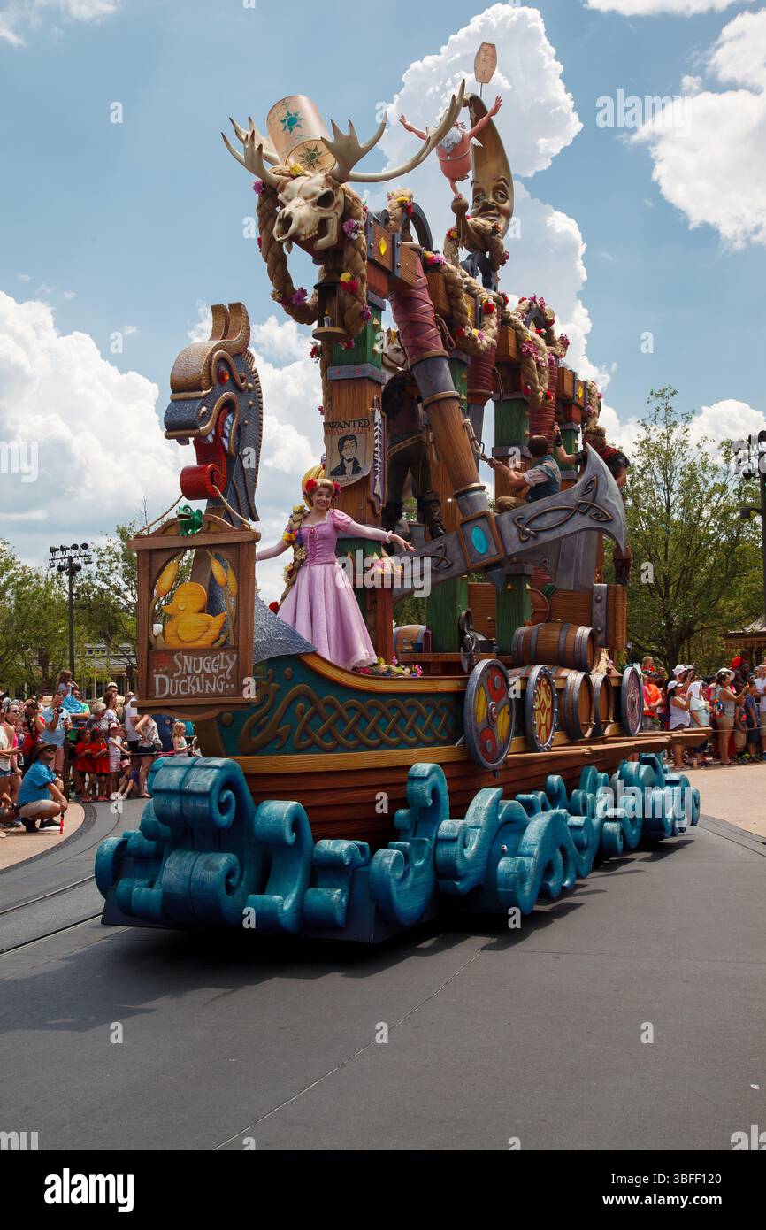 The Rapunzel and Flynn tangled car at Festival of Fantasy Parade at ...