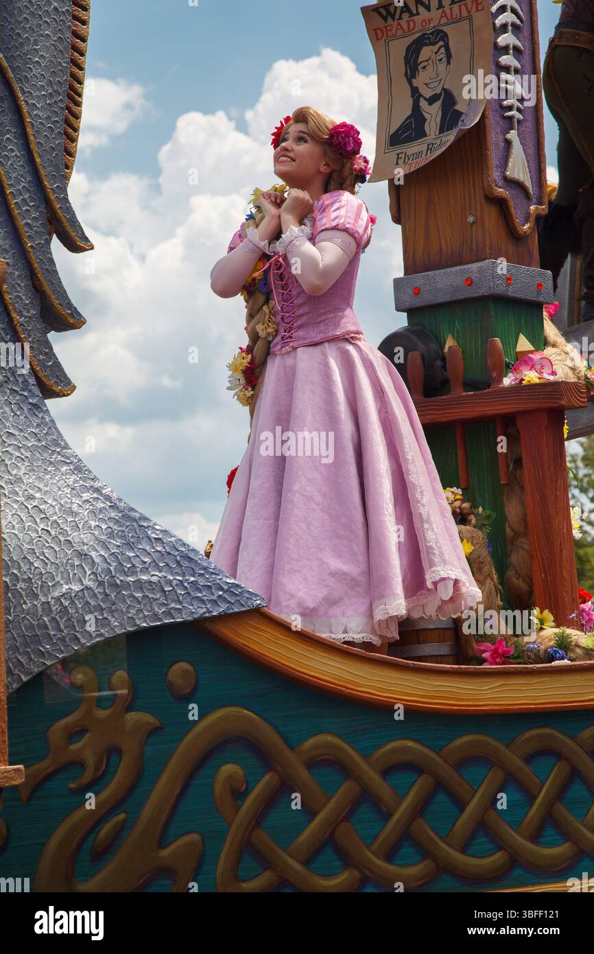 The Rapunzel and Flynn tangled car at Festival of Fantasy Parade at ...
