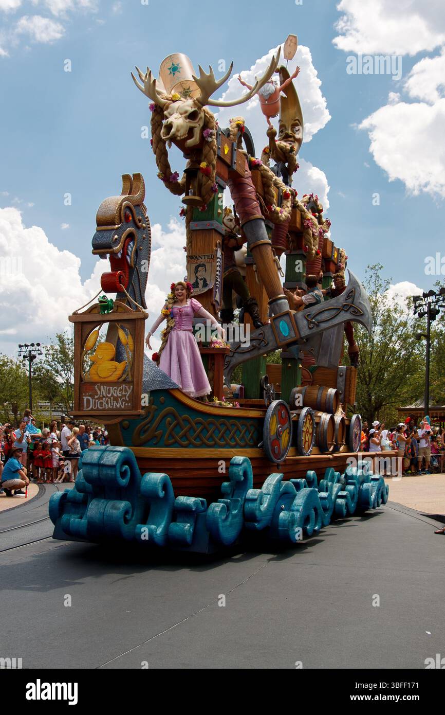 The Rapunzel and Flynn tangled car at Festival of Fantasy Parade at ...