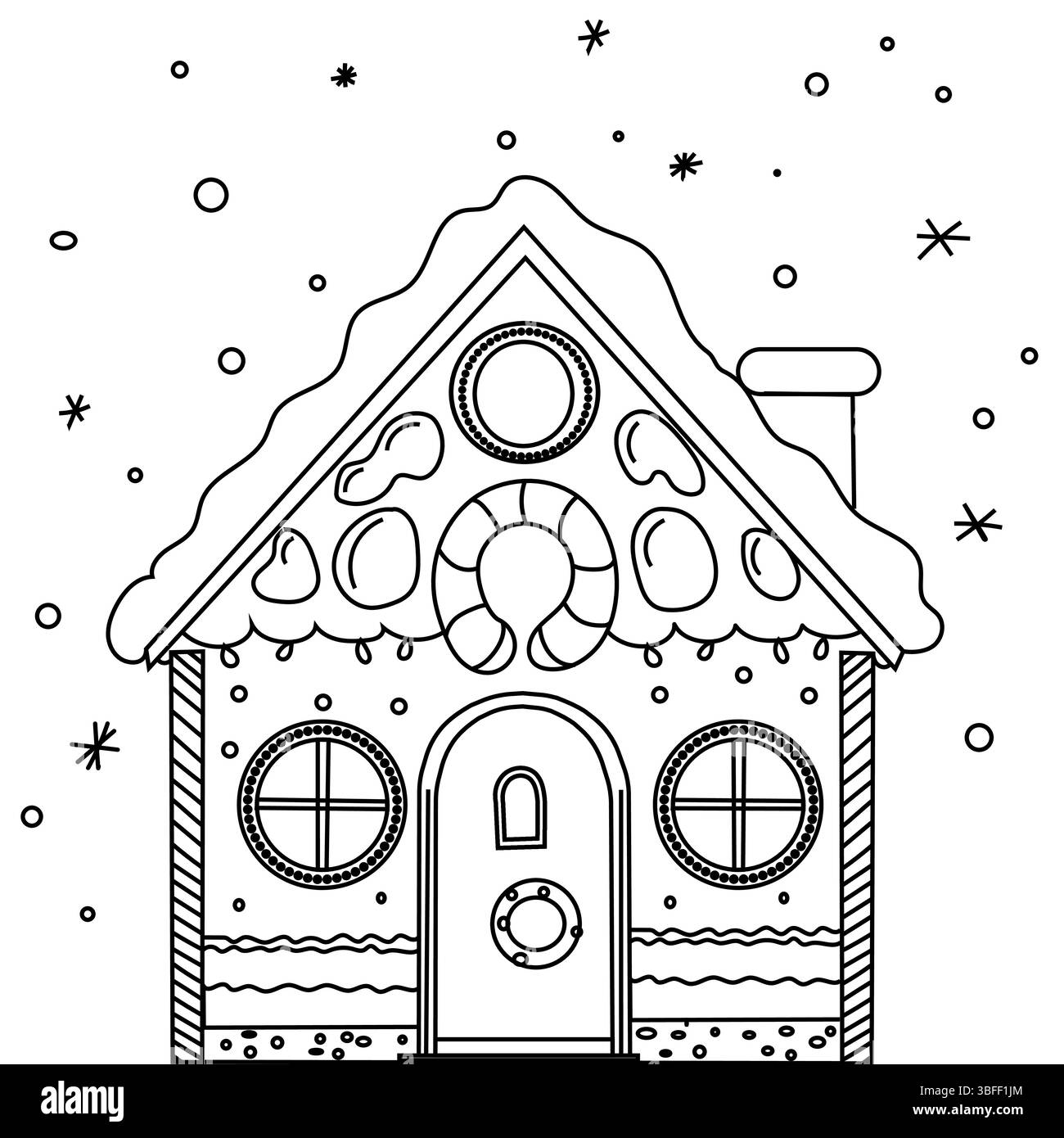 Coloring page for kids, coloring book for children, ginger house ...