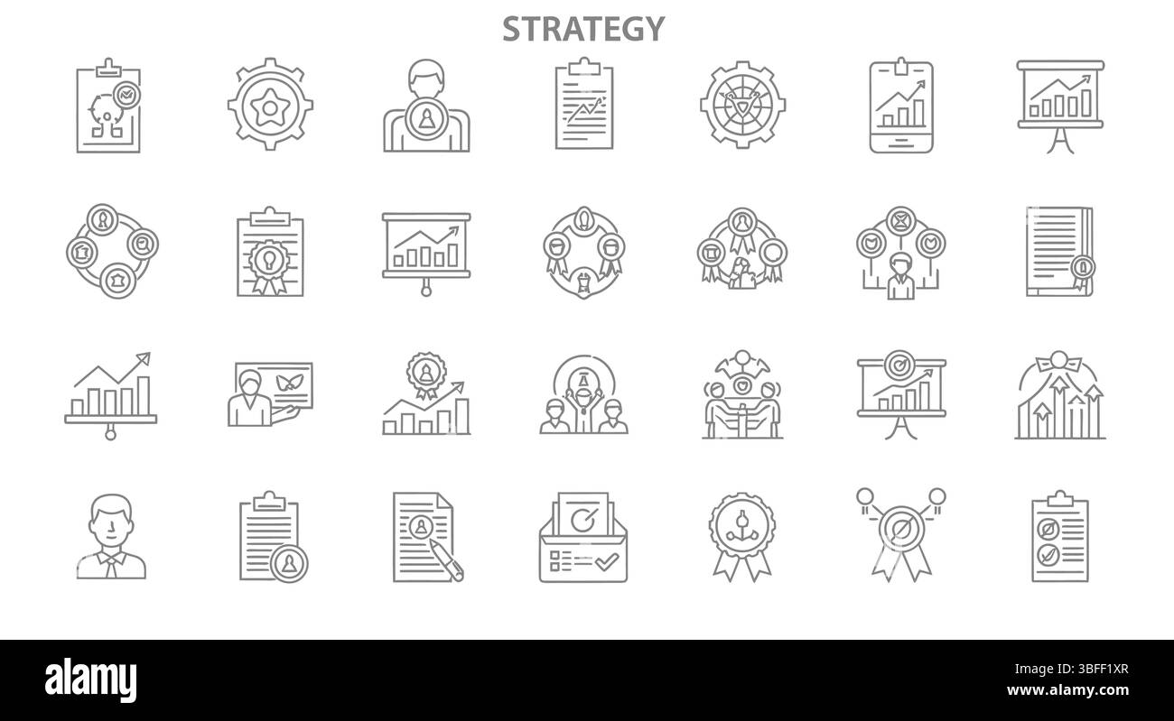 Set of Linear Strategy Vector Icons, Icon Sheet Stock Vector Image & Art - Alamy