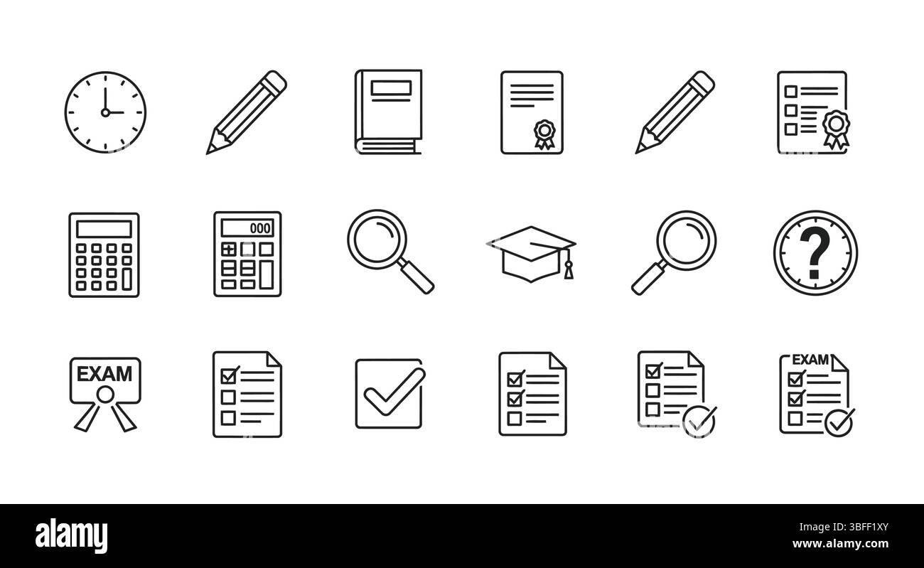 Set of Linear Exam Vector Icons, Icon Sheet Stock Vector Image & Art ...
