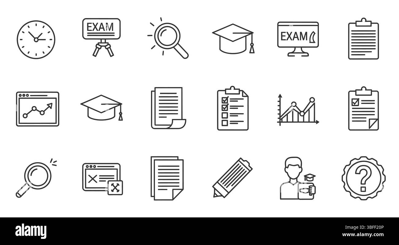 Set of Linear Exam Vector Icons, Icon Sheet Stock Vector Image & Art ...