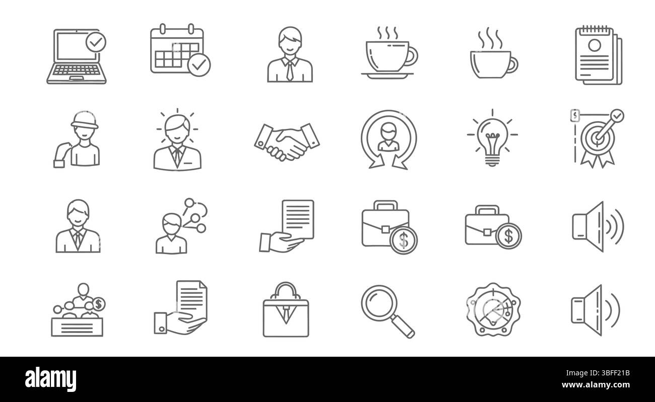 Set of Linear Freelance Vector Icons, Icon Sheet Stock Vector Image & Art - Alamy