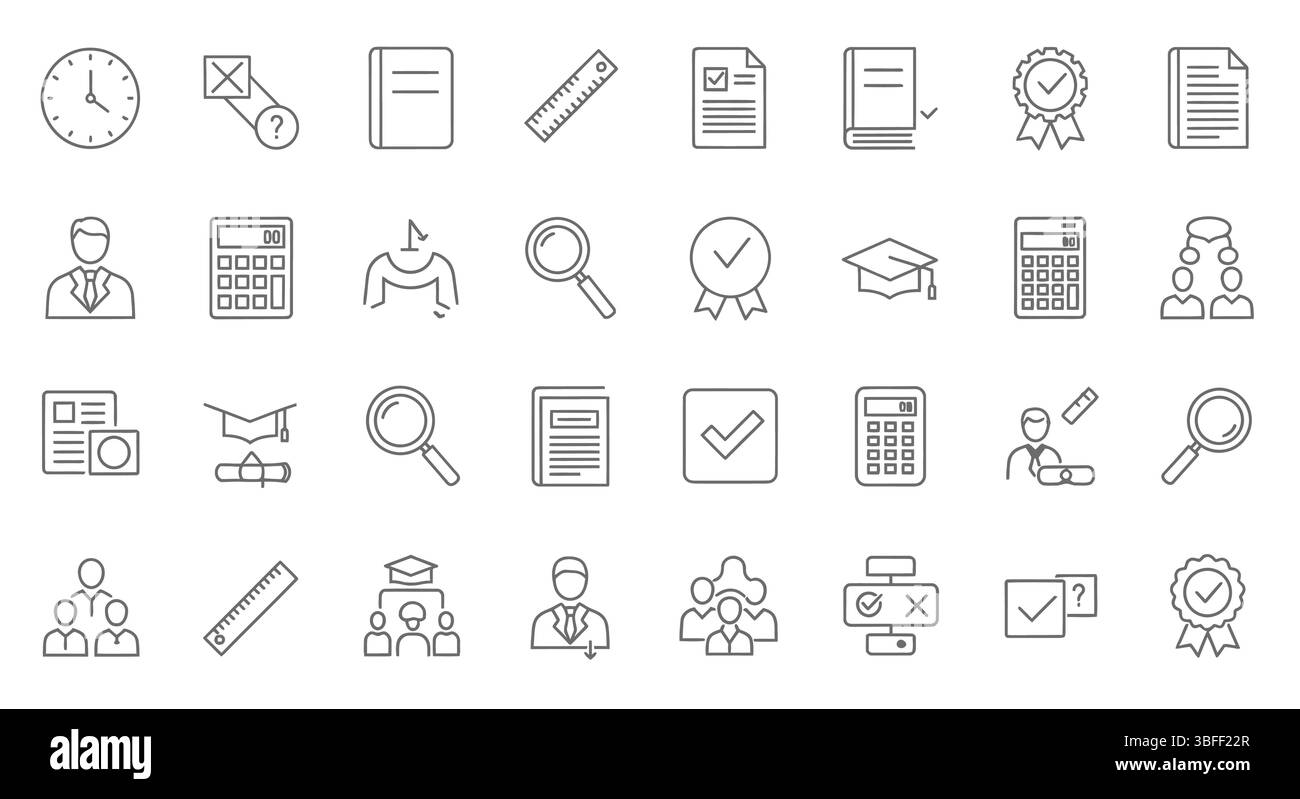 Set of Linear Exam Vector Icons, Icon Sheet Stock Vector Image & Art ...