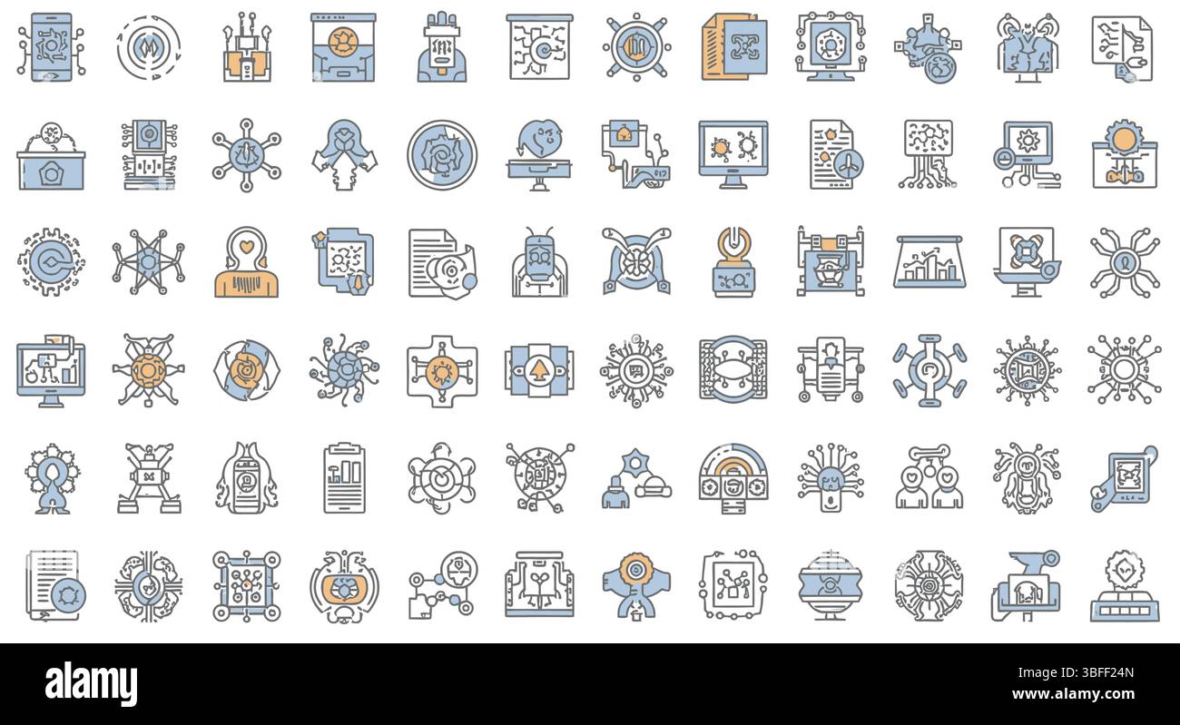 Set of Linear Artificial Intelligence Vector Icons, Icon Sheet Stock Vector Image & Art - Alamy