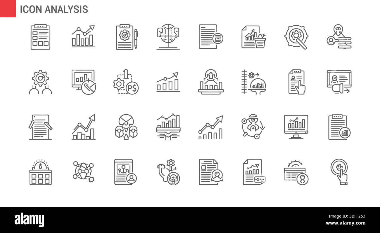 Set of Linear Analysis Vector Icons, Icon Sheet Stock Vector Image & Art - Alamy