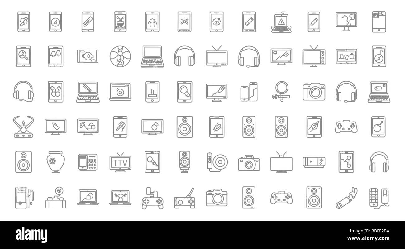Set of Linear Device Vector Icons, Icon Sheet Stock Vector Image & Art ...