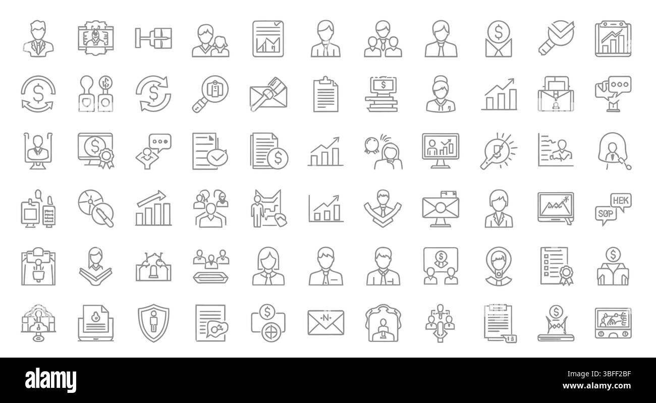 Digital market linear icons hi-res stock photography and images - Alamy