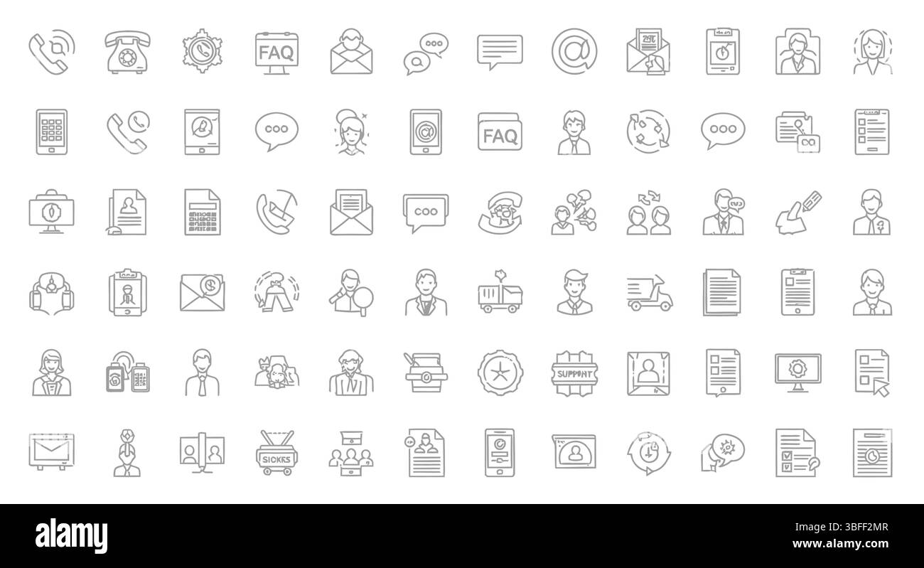 Customer support linear icons Cut Out Stock Images & Pictures - Alamy