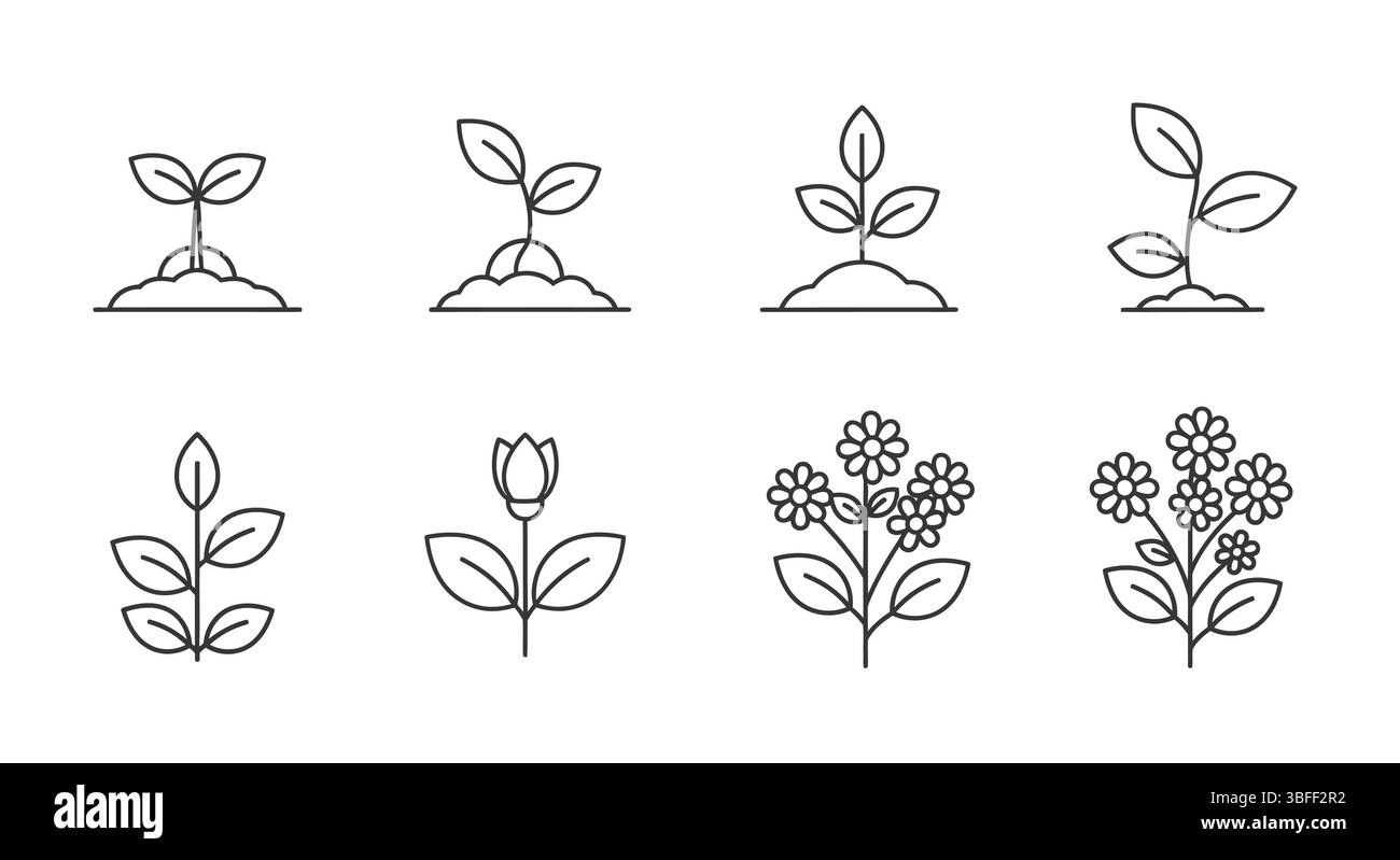 Set of Linear Growth Vector Icons, Icon Sheet Stock Vector Image & Art ...