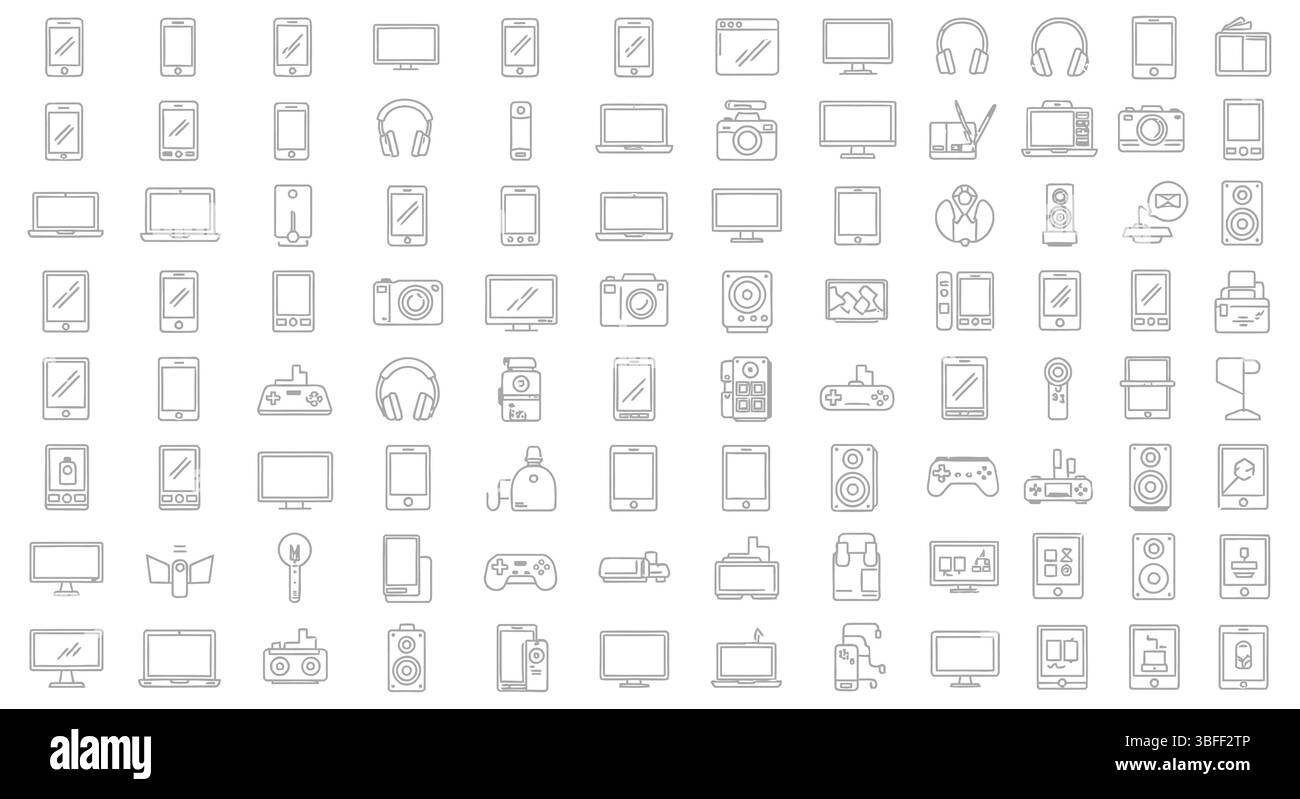 Set of Linear Device Vector Icons, Icon Sheet Stock Vector Image & Art - Alamy