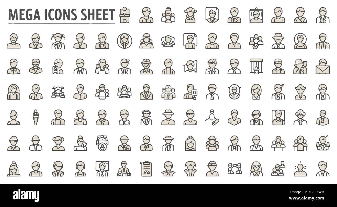Collaboration teamwork linear icons hi-res stock photography and images ...