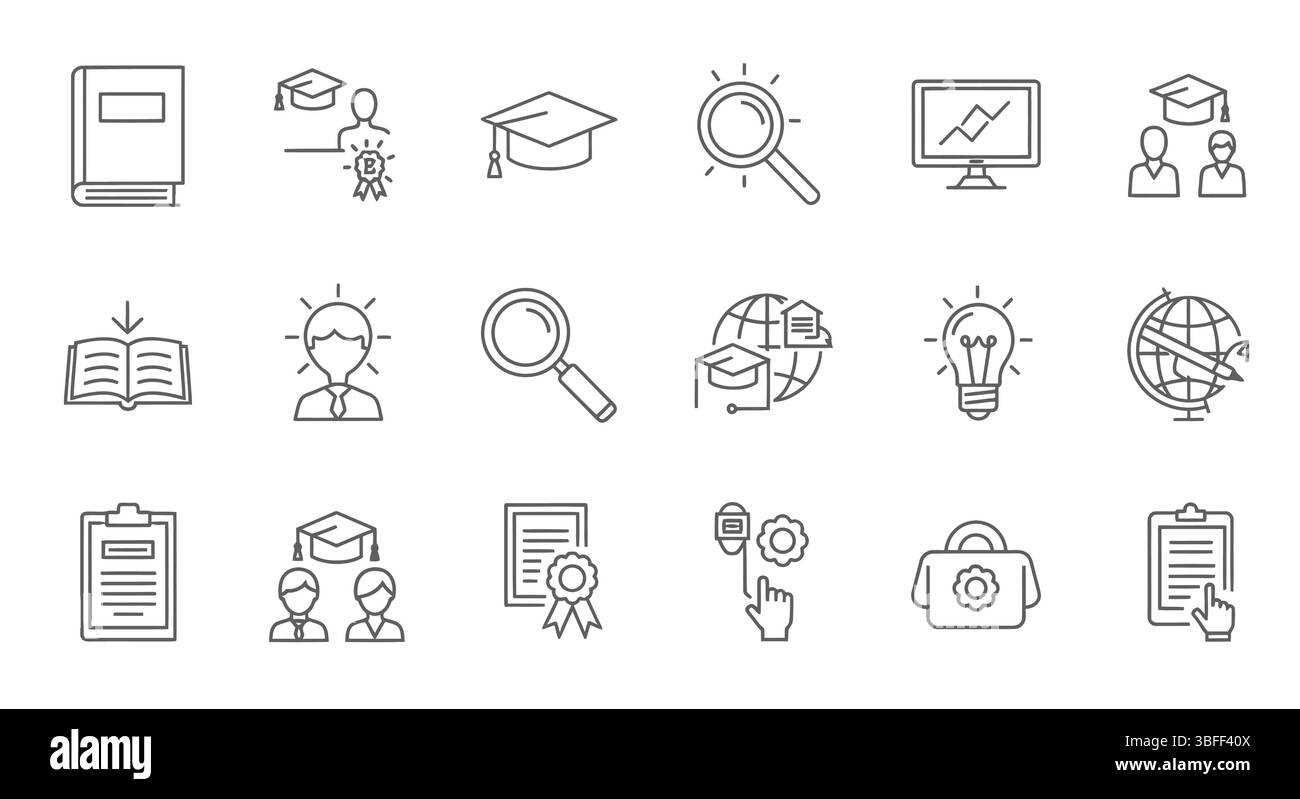 Set of Linear Knowledge Vector Icons, Icon Sheet Stock Vector Image & Art - Alamy