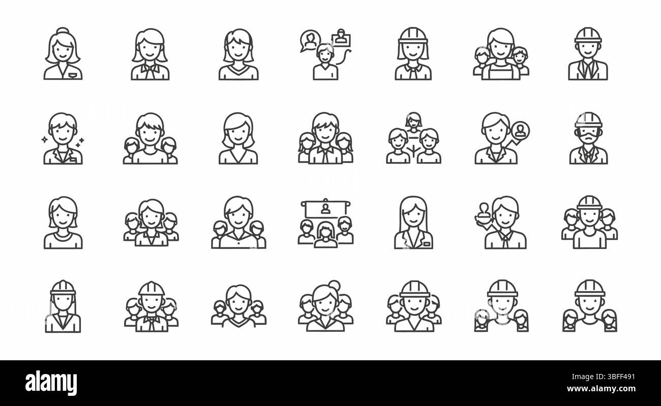 Set of Linear Team Vector Icons, Icon Sheet Stock Vector Image & Art - Alamy