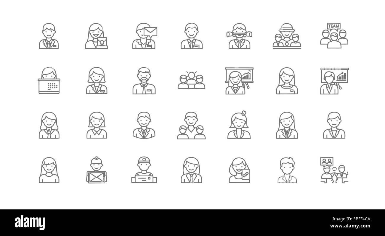 Set of Linear Team Vector Icons, Icon Sheet Stock Vector Image & Art - Alamy