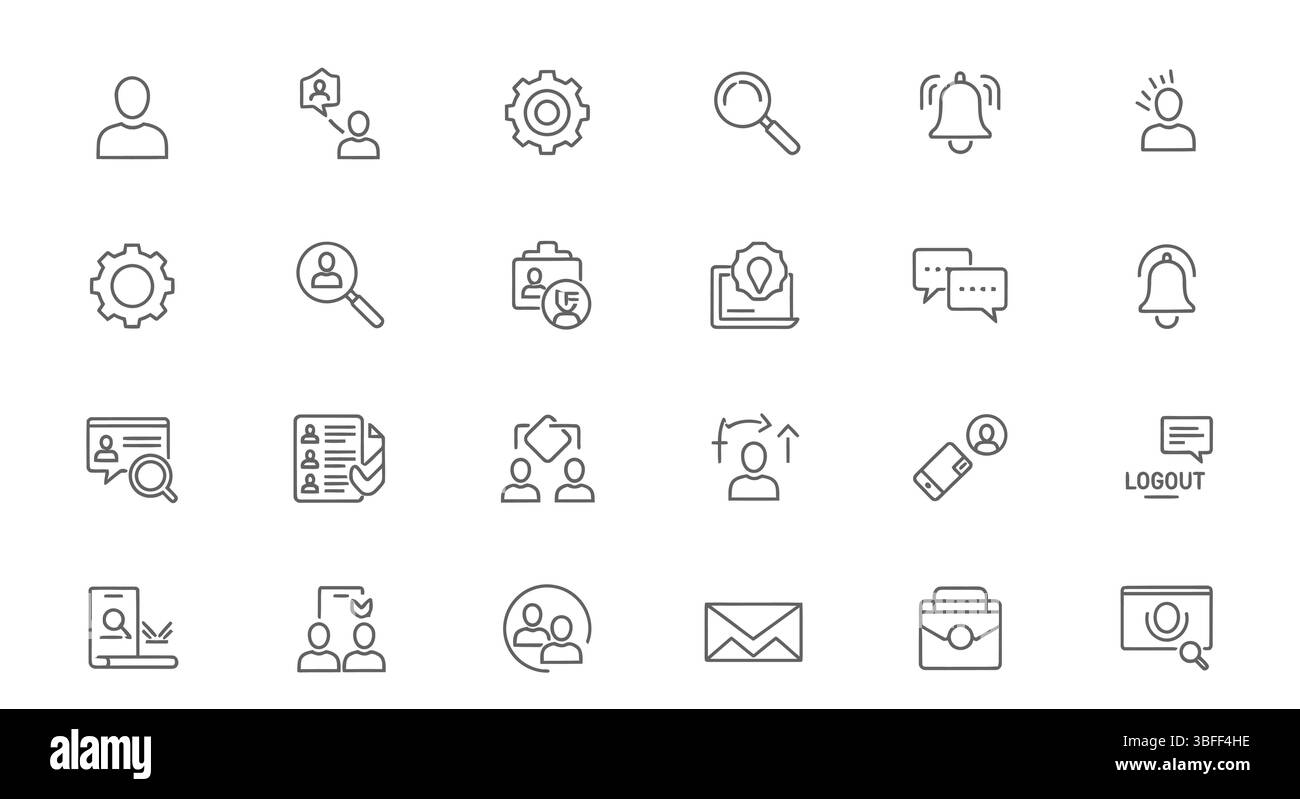 Set of Linear User Vector Icons, Icon Sheet Stock Vector Image & Art - Alamy