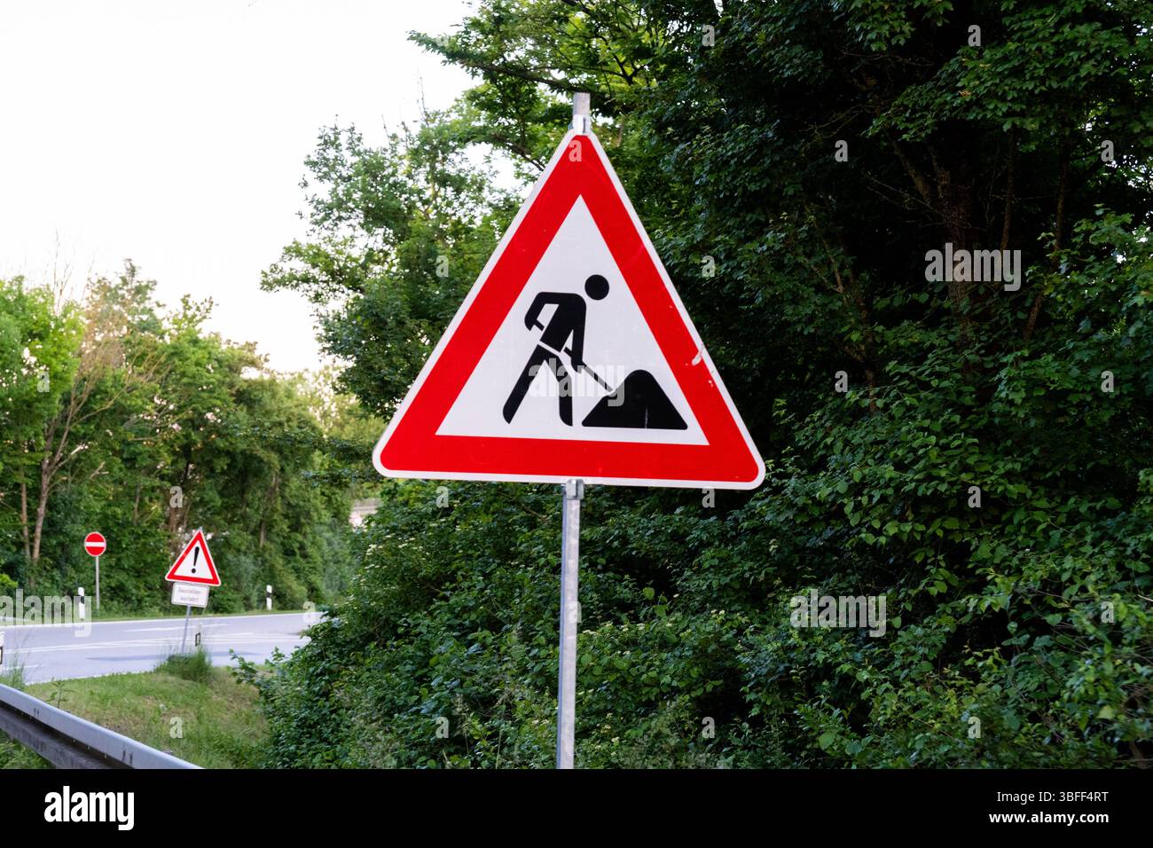 Bavaria, Germany - May 30, 2025: The construction site sign with red ...
