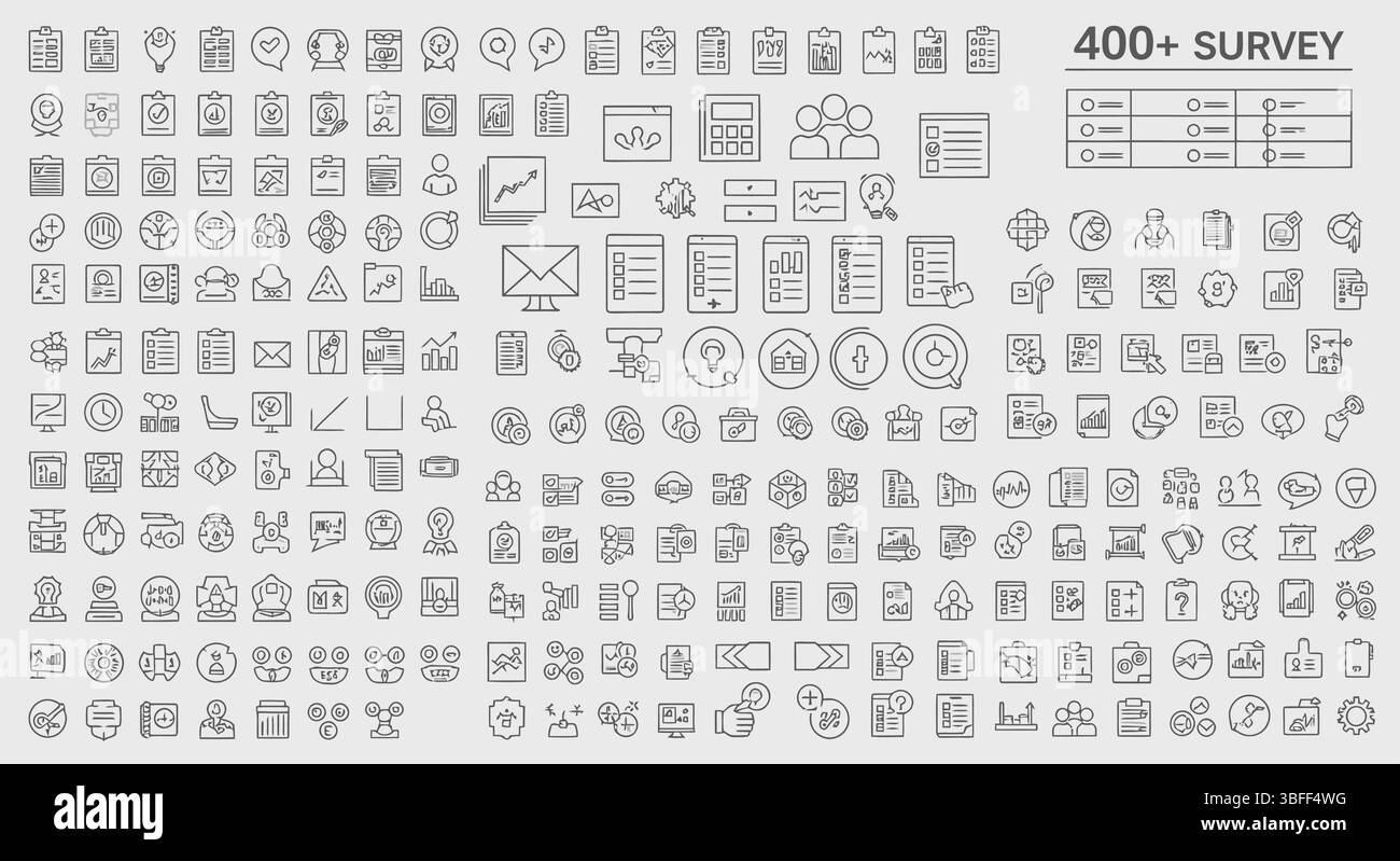Set of Linear Survey Vector Icons, Icon Sheet Stock Vector Image & Art ...
