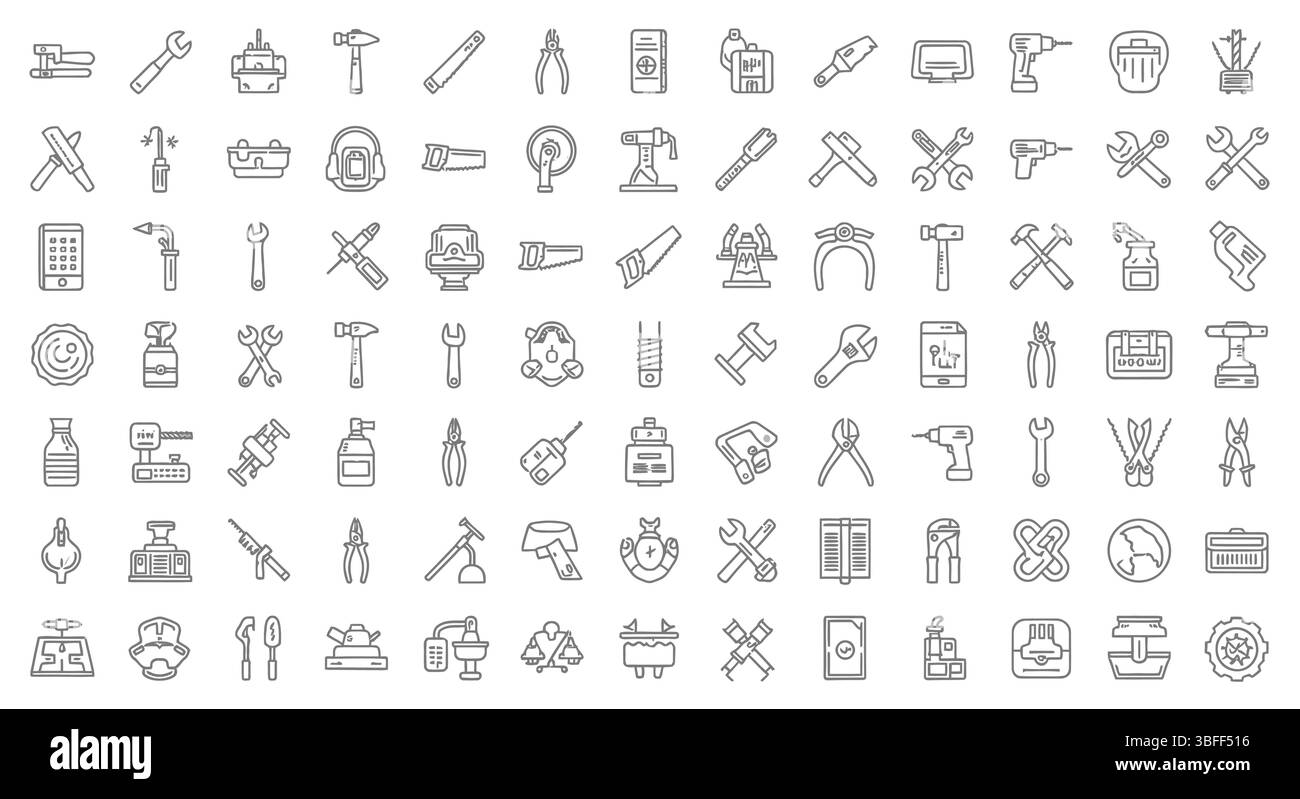 Set of Linear Workshop Vector Icons, Icon Sheet Stock Vector Image & Art - Alamy