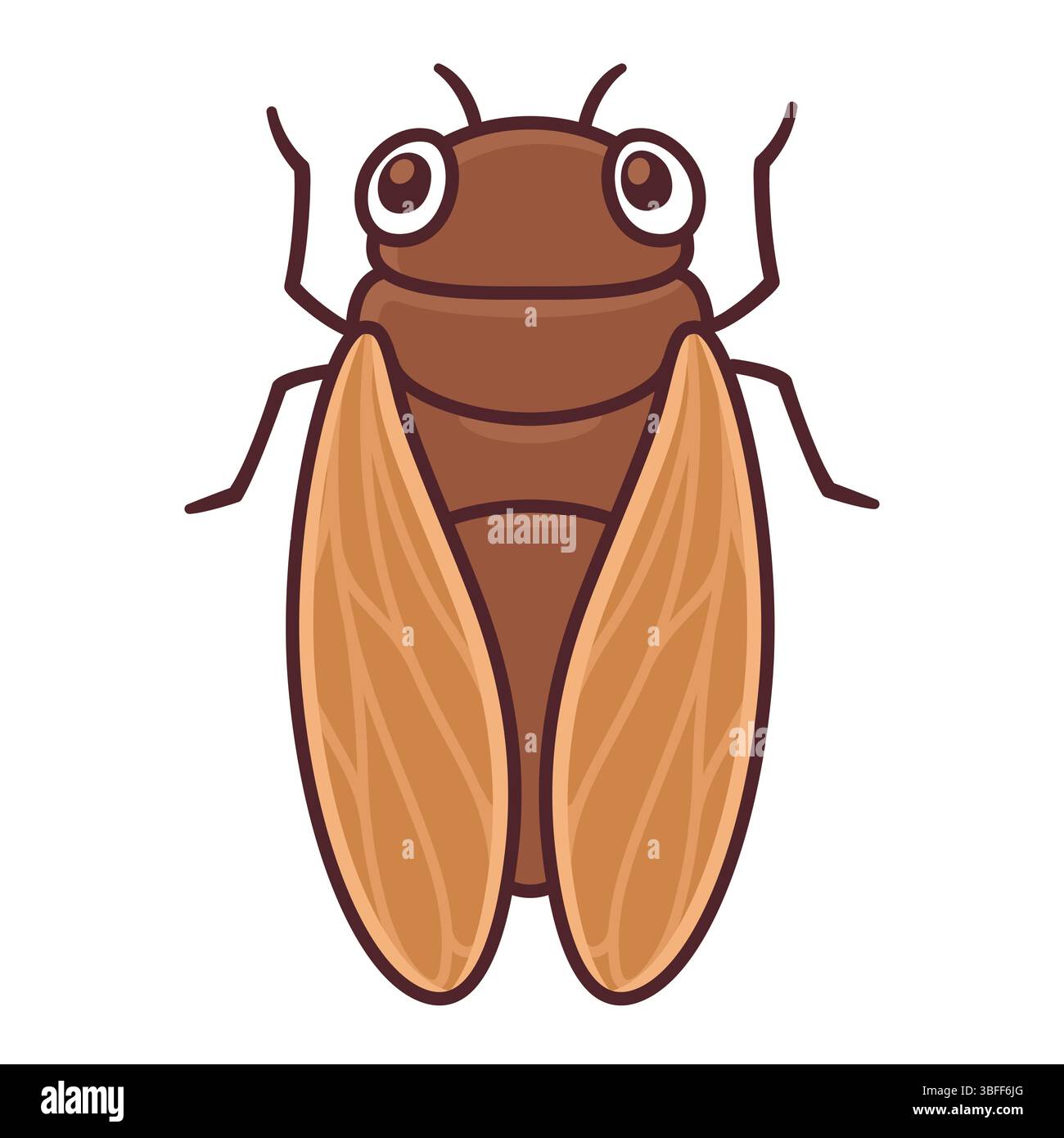 Cute cartoon cicada drawing, vector clipart illustration Stock Vector ...