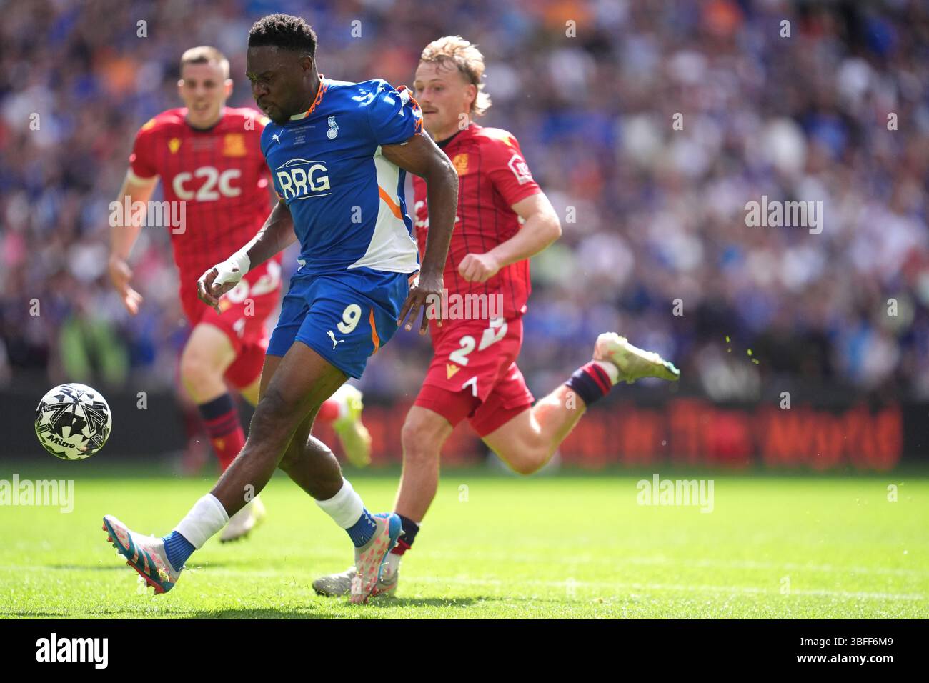 Oldham Athletic's Mike Fondop-Talom attempts a shot on goal during the ...